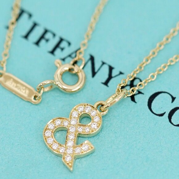 Tiffany & Co. | Jewelry | Tiffany Co Letter Diamond 7ct Necklace 8 18k ...